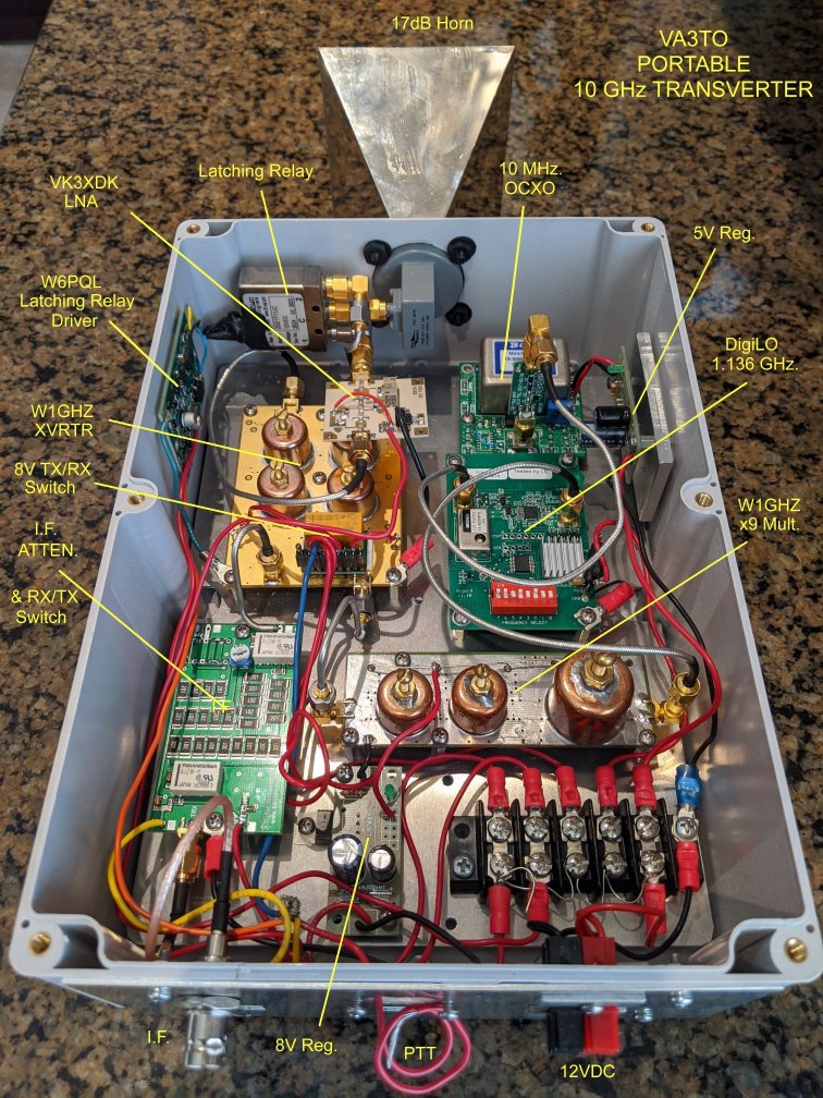 VA3TO W1GHZ 10 GHz Portable Transverter